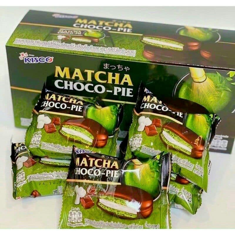 Bánh Chocopie Matcha Trà Xanh Kisco Thái Lan 300g - Hộp 12 Cái | Shopee ...