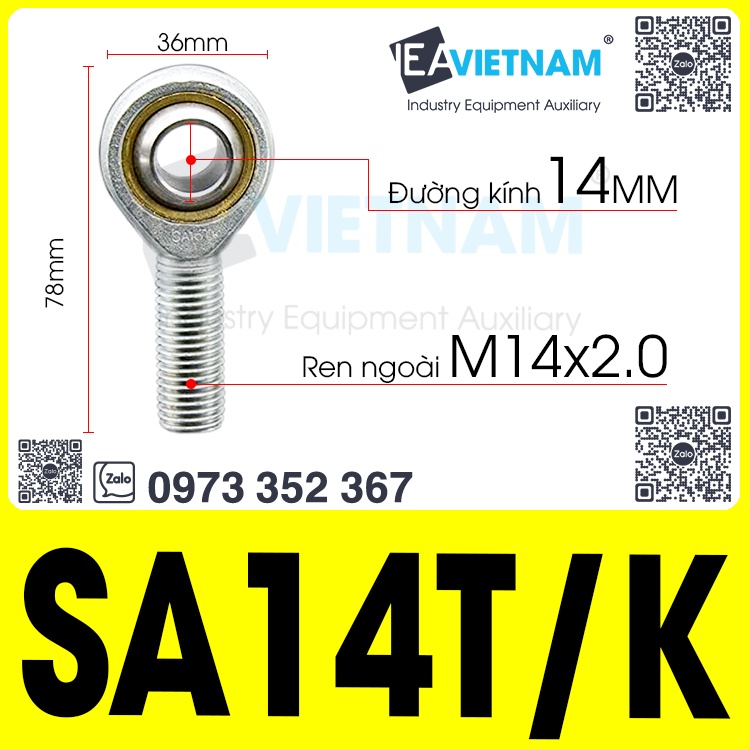 Vòng bi mắt trâu SA SI ...T/K 5mm 6mm 8mm 10mm 12mm 14mm 16mm 18mm 20mm T/K M6 M8, ổ bi mắt trâu ...