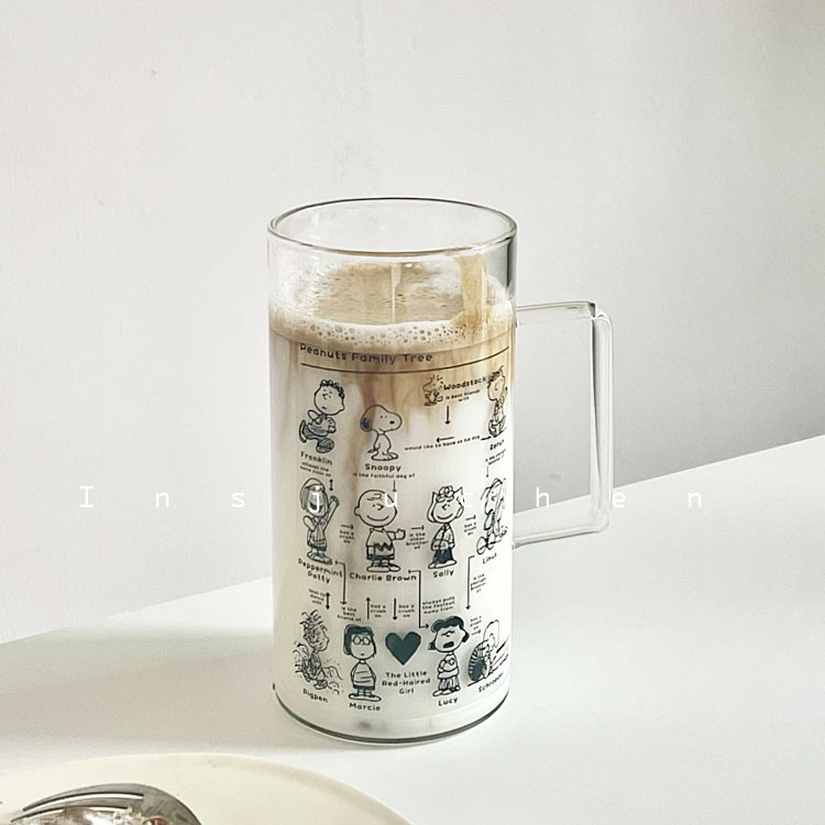Snoopy snoopy hàn quốc ly thủy tinh dung tích lớn ly nước Charlie gia ...