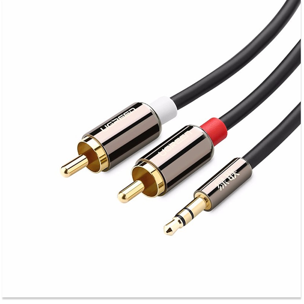 Dây cáp Audio 3,5mm ra 2 đầu RCA (Hoa sen) dài 5M UGREEN AV116 10591_Hàng chính hãng bh 18 tháng ...