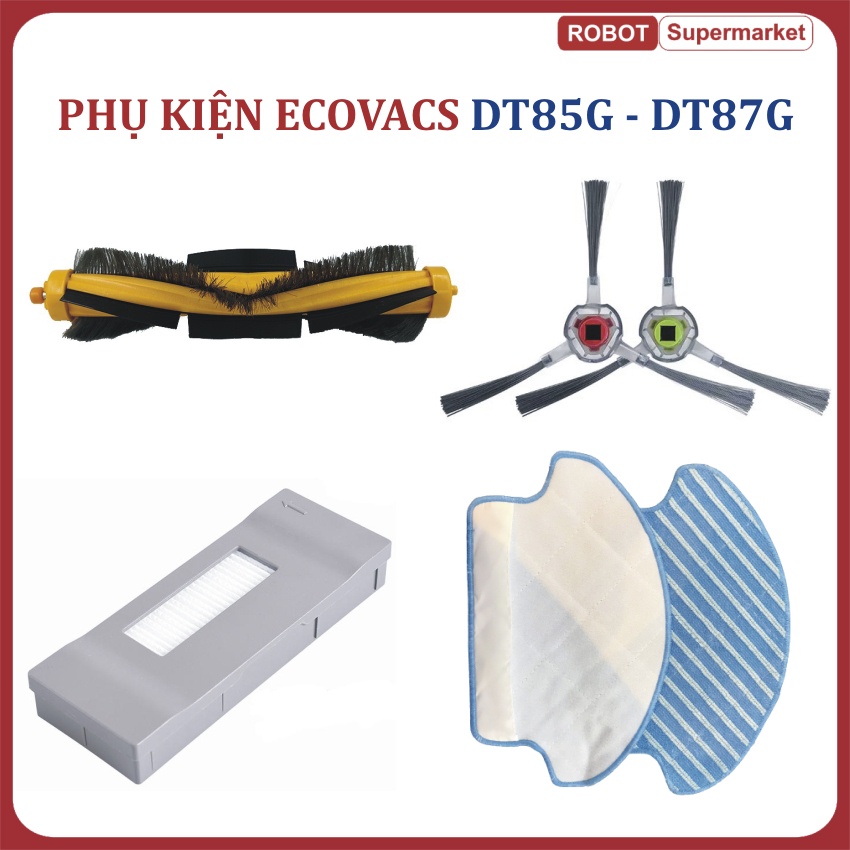 Phụ kiện màng lọc Hepa, Khăn lau, Chổi cạnh,Chổi giữa- Robot hút bụi ...