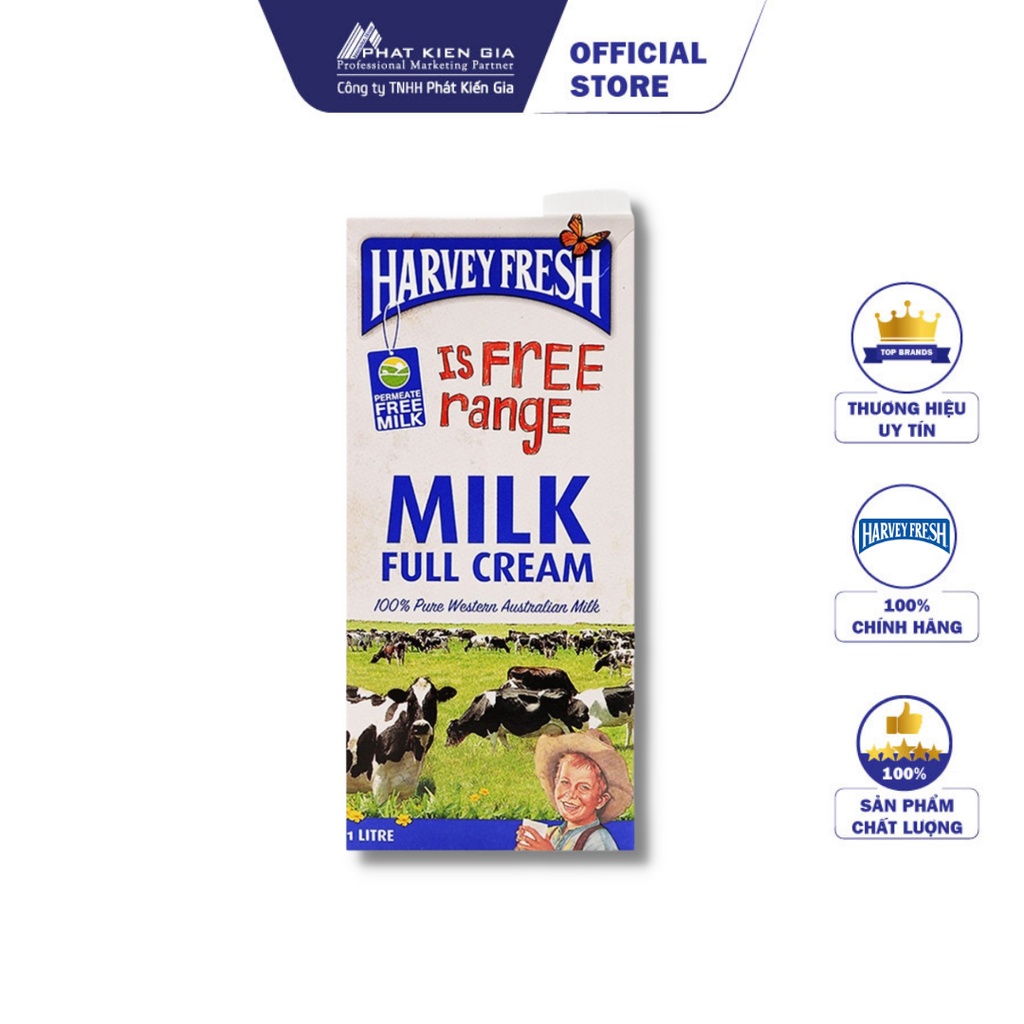 Sữa Tiệt Trùng Nguyên Kem Harvey Fresh 1L - Nhập Khẩu Úc | Harvey Fresh ...