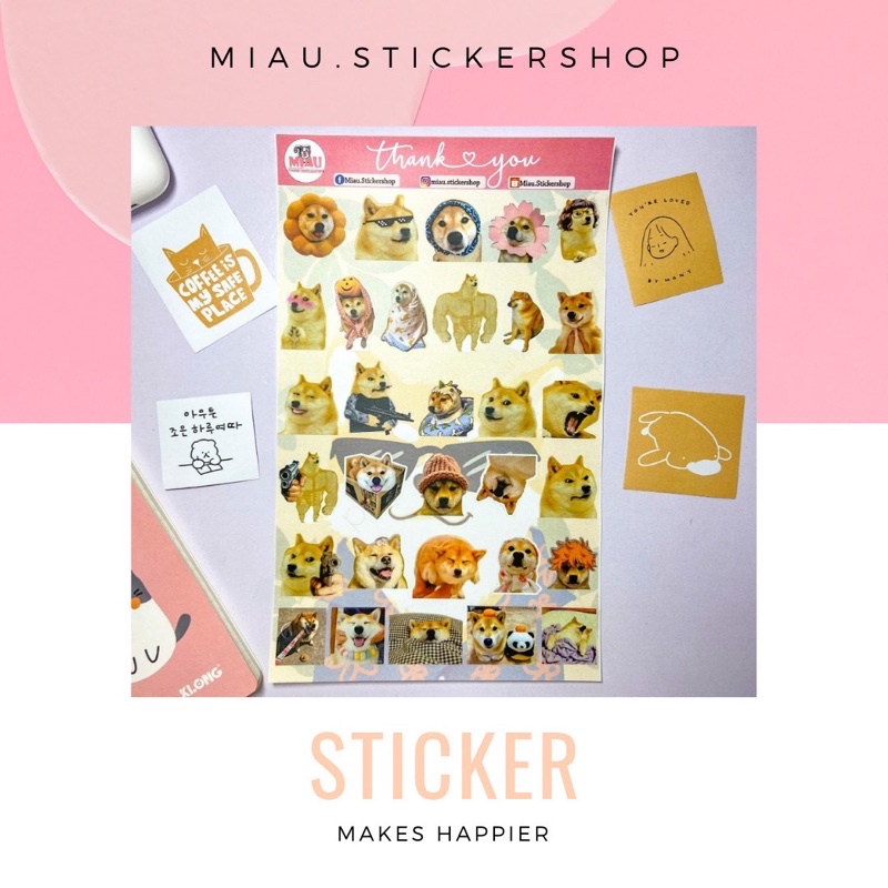 BÌA STICKER MEME CHÓ SHIBA 31 MIẾNG | Shopee Việt Nam