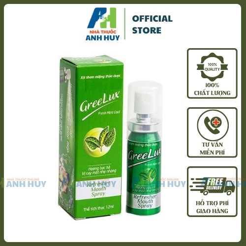 Bình Nước Xịt Thơm Miệng Bạc Hà Khử Mùi Hôi Miệng Greelux Fresh Mint ...