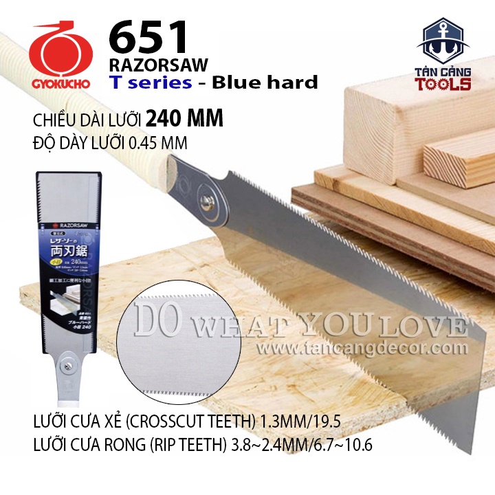 Cưa Nhật GYOKUCHO 651 240mm RAZORSAW Dòng T Series "Blue Hard Komane ...