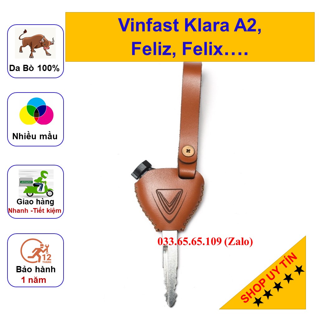 [Vinfast] Bọc da chìa khóa cơ xe điện VinFast Klara A2, Feliz, Felix ...