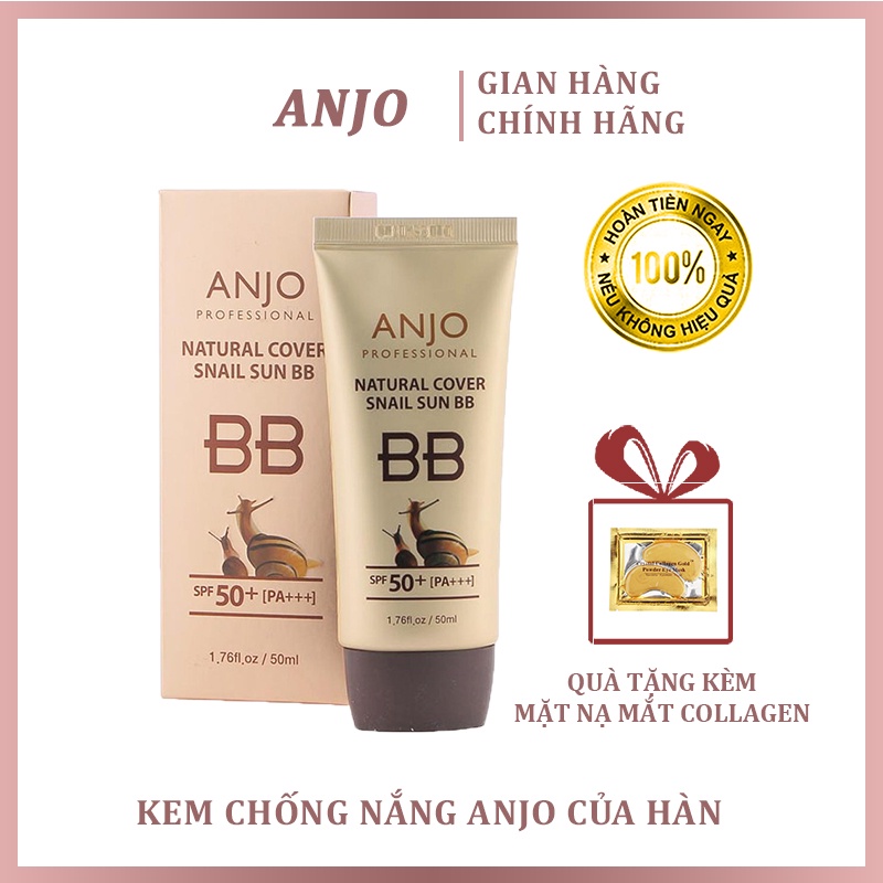 Kem Chống Nắng Cho Da Khô Anjo Natural Cover Snail Sun BB Spf50+ Pa+++ Của Hàn - 50ml | Shopee ...