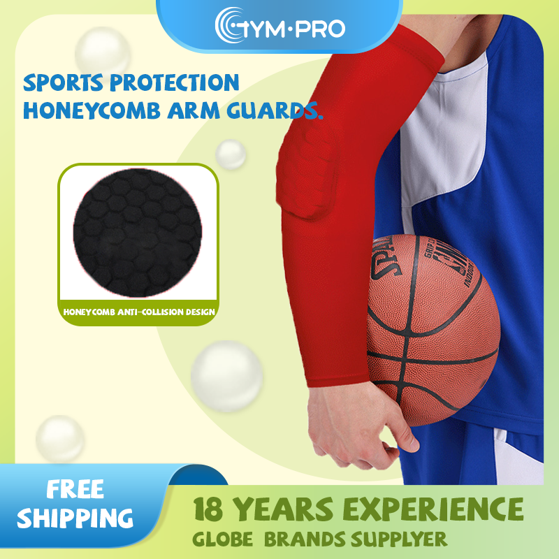 GYMPRO Padded Elbow Sleeves Compression Arm Protective Support | Shopee ...