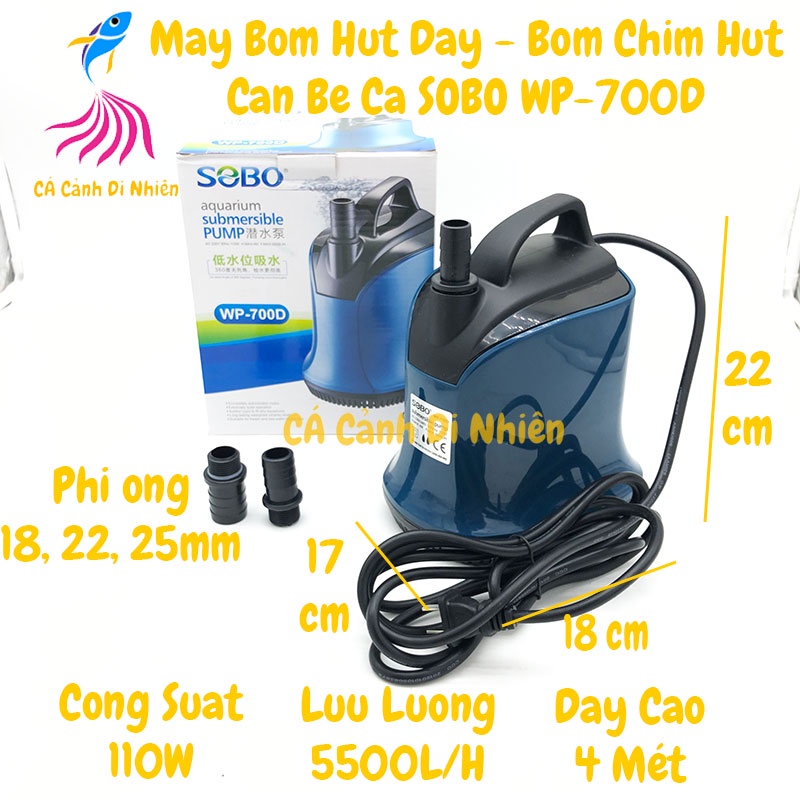 Máy bơm hút đáy SOBO WP-700D 110W bơm chìm hút cặn 360 độ hồ cá WP 700D | Shopee Việt Nam