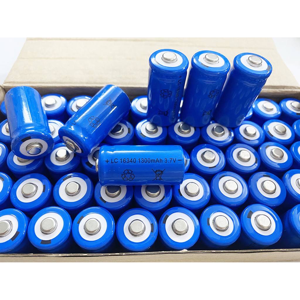 Pin Sạc nhiều lần 16340 dung lượng 1300mAh 3.7v (1 Viên) | Shopee Việt Nam