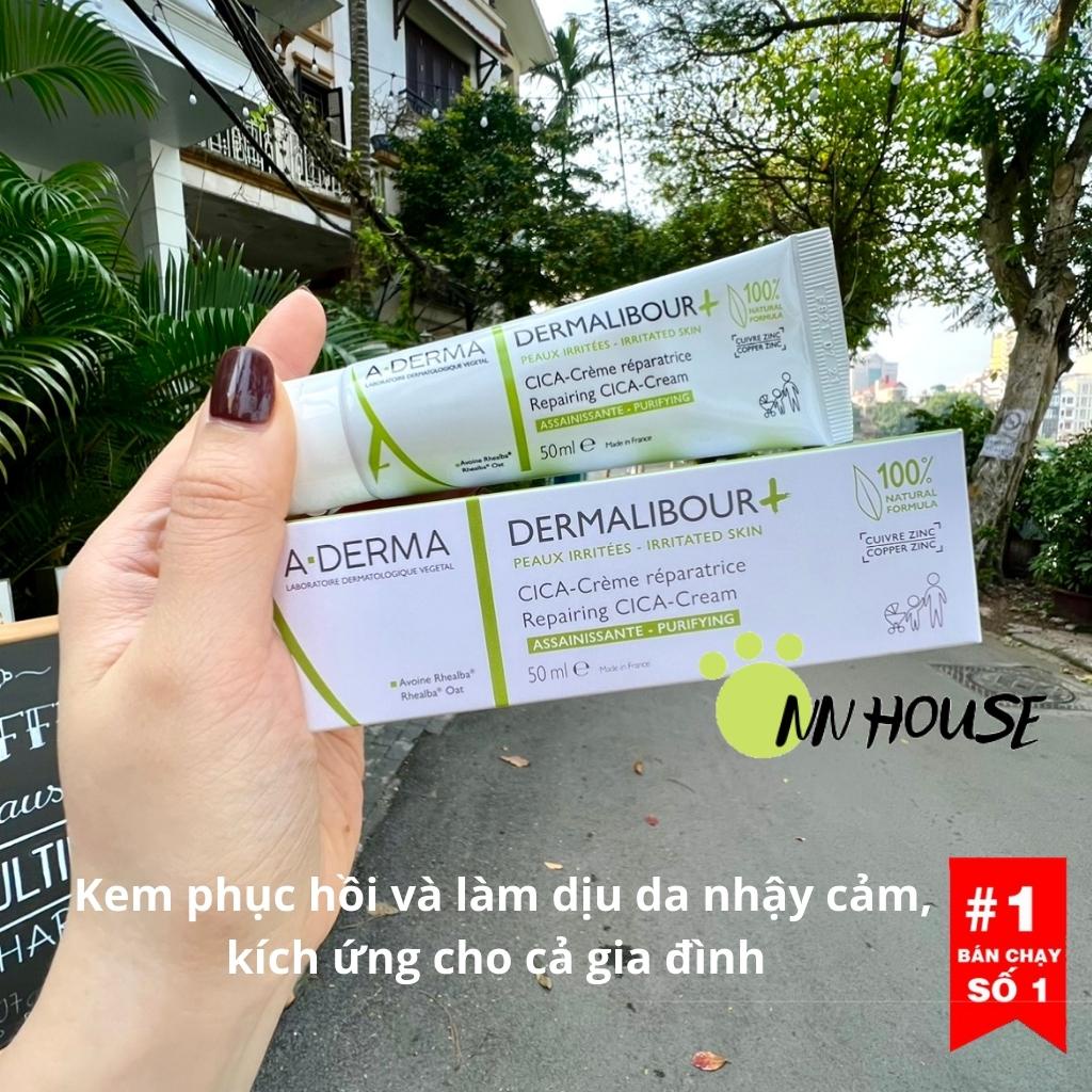 Kem dưỡng phục hồi da Aderma Dermalibour Repairing Cream cica 50ml, kem ...