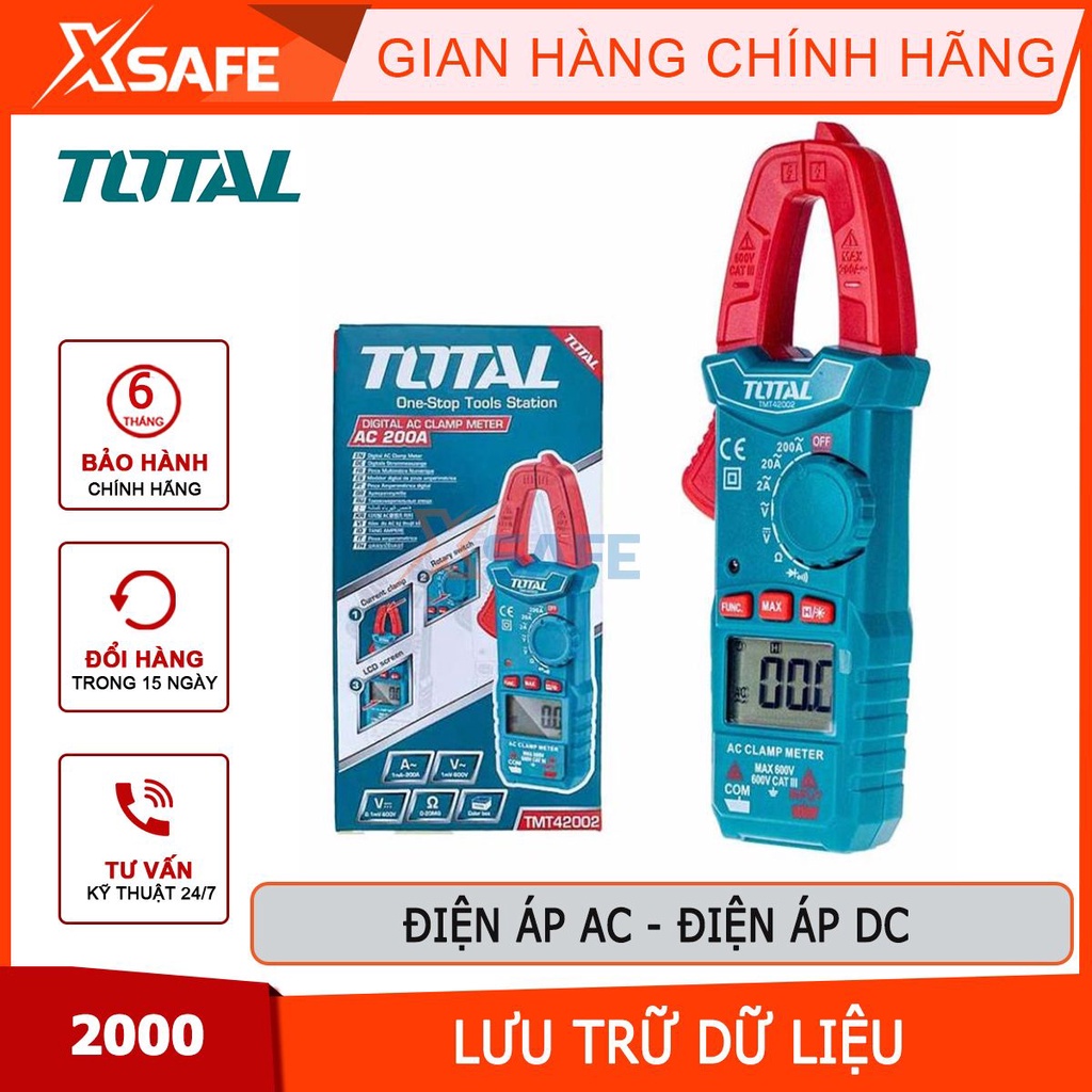 Đồng hồ đo điện ampe kìm đo dòng điện AC DC Total TMT42002 kìm đo dòng ...