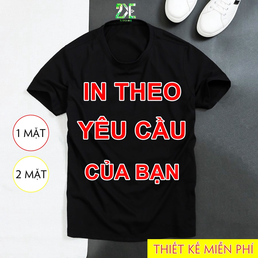 (1-2 NGÀY) ÁO THUN CỔ TRÒN IN NHIỀU MÀU theo yêu cầu – nhận in áo đ ...