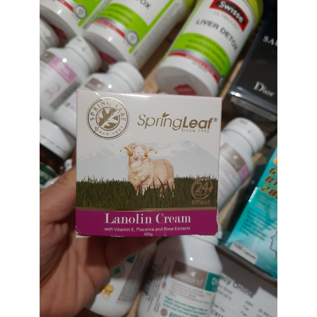 Kem cừu dưỡng da với hoa hồng Spring Leaf Lanolin Cream with vitamin E ...