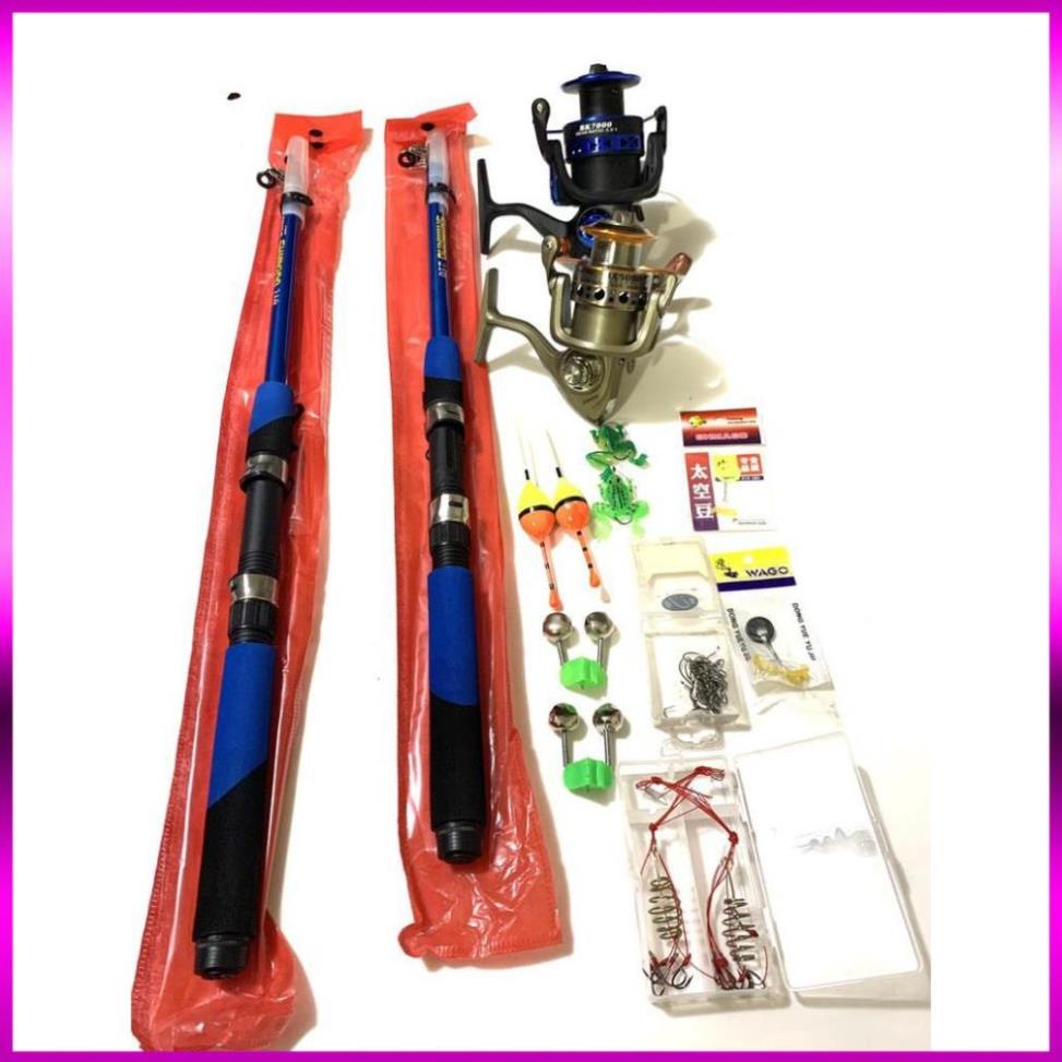 ⭐ COMBO CẦN CÂU CÁ 2 CẦN 2 MÁY KIM LOẠI KÈM ĐỦ PHỤ KIỆN NHƯ ẢNH ( MUA 3 BỘ TẶNG TÚI ĐỰNG COMBO ...