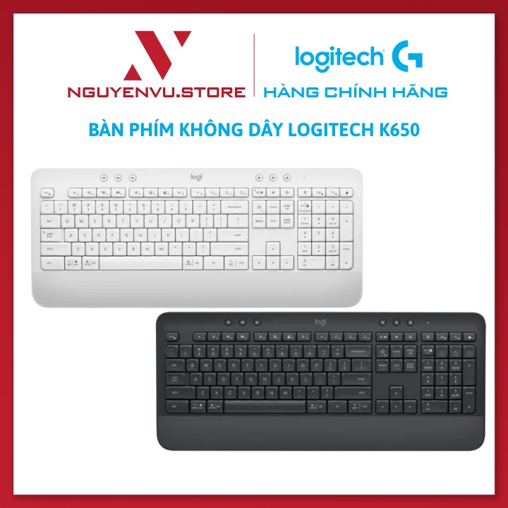 Bàn phím không dây có kê tay Logitech K650 - Bluetooth/2.4Ghz - Hàng ...
