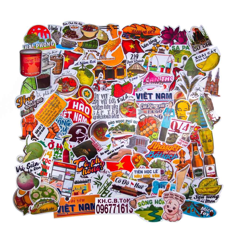 stiker dán nón,set 100 miếng | Shopee Việt Nam