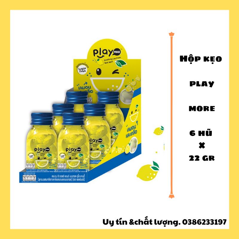 Kẹo Thái Lan _Hộp kẹo Playmore vị Chanh muối hũ 22g (6 hũ ×22g) | Shopee Việt Nam