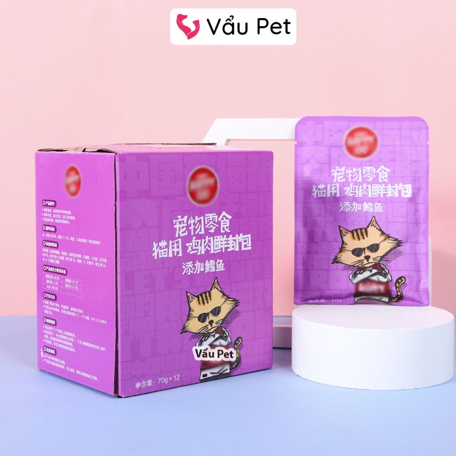 Pate mèo Wanpy Happy 100 gói 70g thức ăn cho mèo dạng súp - Pate Happy ...