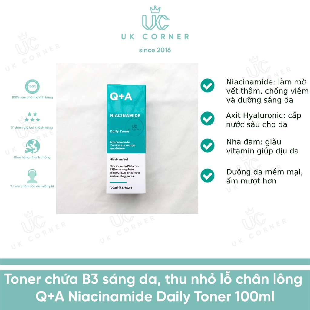 [Bill UK] Toner chứa B3 sáng da, thu nhỏ lỗ chân lông Q+A Niacinamide ...
