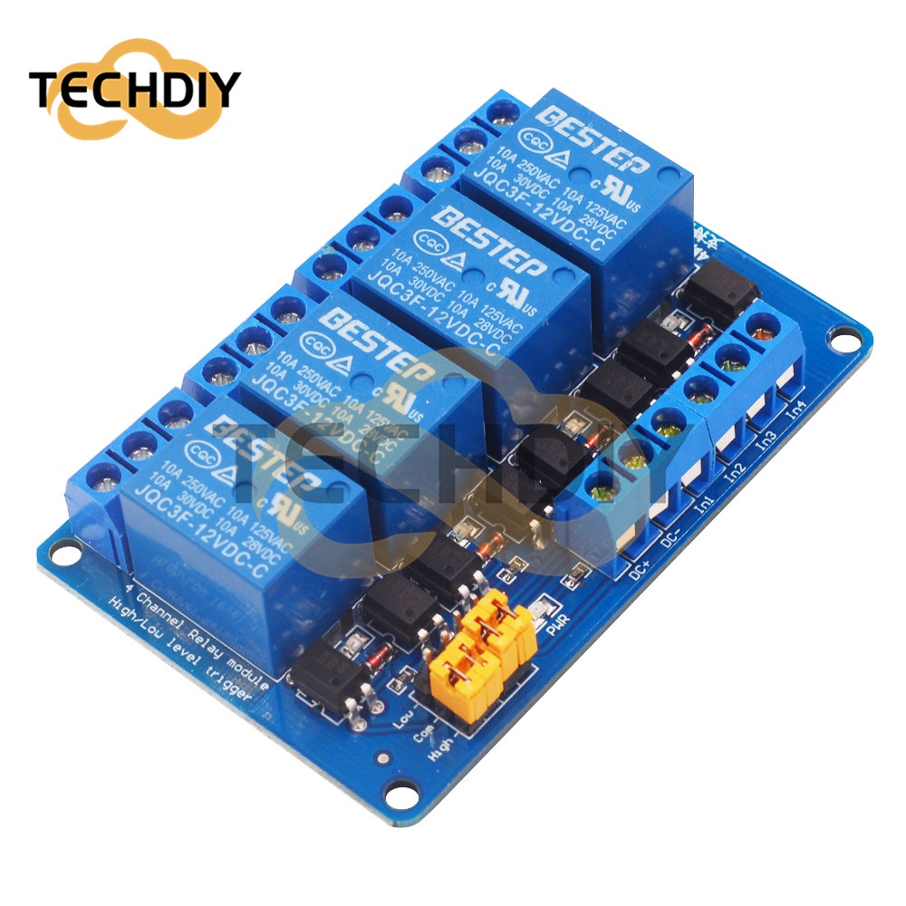 Mô Đun Rơ Le DC 5V 12V 24V 4 Kênh Kích Hoạt Mức Cao Và Mức Thấp Cho ...