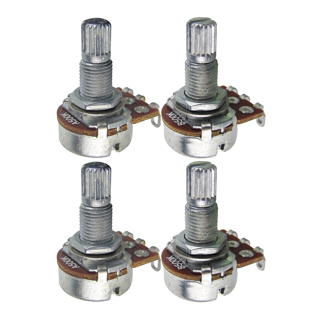 Fleor 4 Mini Potentiometers Trục Dài Đàn Guitar Nồi 250K / 500K 18mm ...