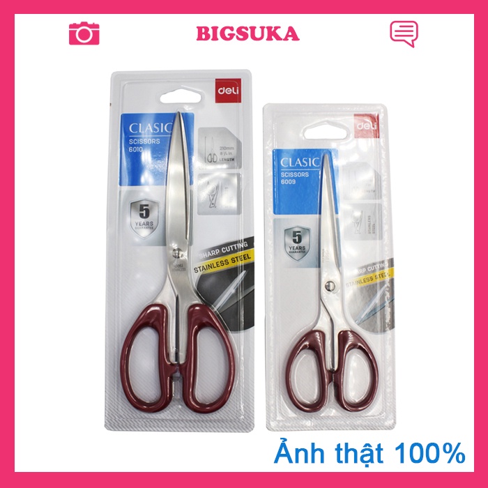 Kéo cắt giấy vải lớn đa năng Deli 6009/6010 loại tốt BIGSUKA | Shopee ...