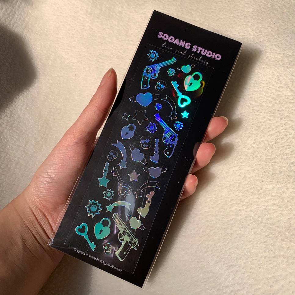 [SOOANG Studio] Hình Dán Màu Bạc Funky pinky / Hàn Quốc Dễ Thương Trang ...