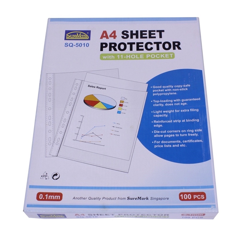 Bìa lỗ Suremark SQ-5010 A Sheet Protector độ dày 0.1mm | Shopee Việt Nam