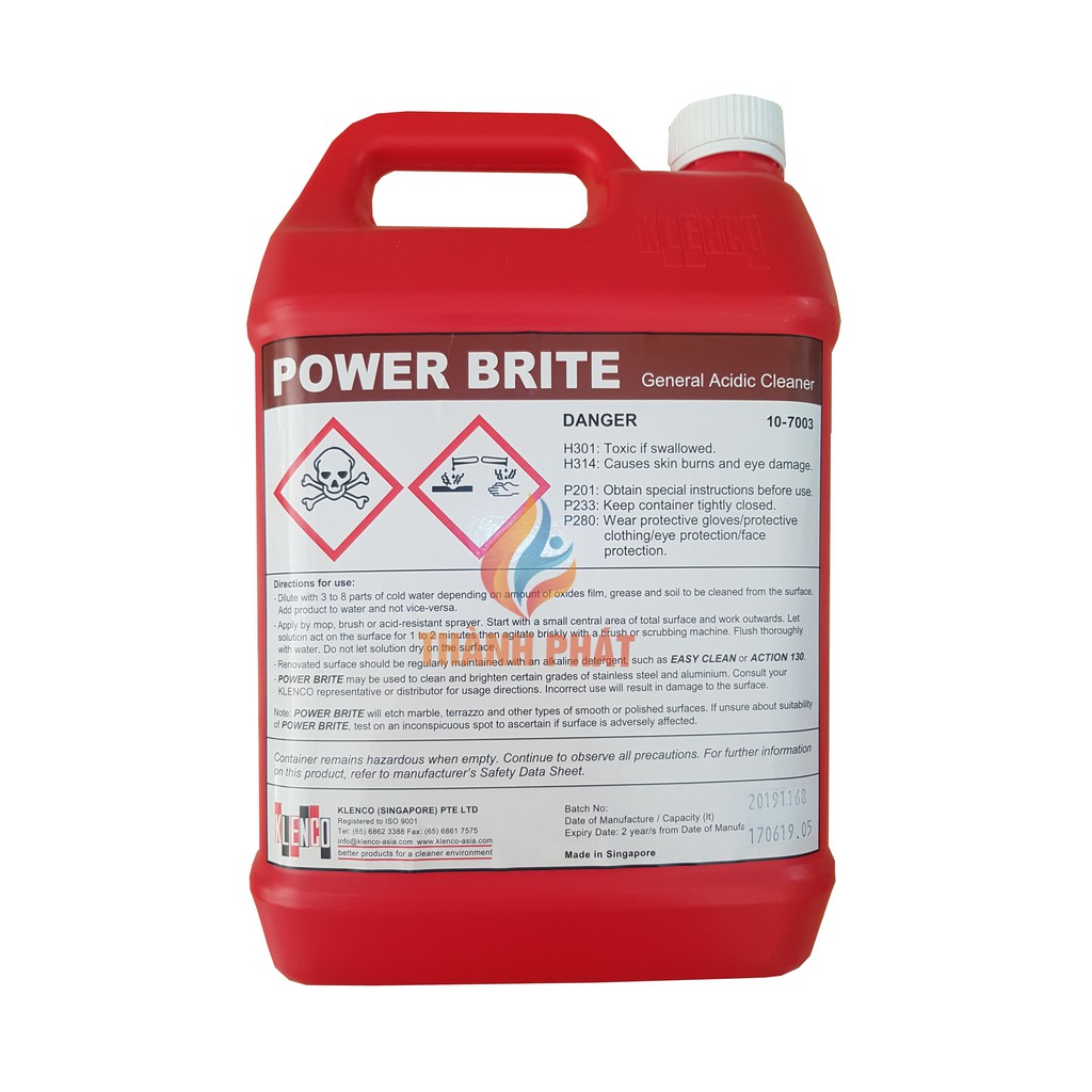 Hóa chất tẩy cặn gỉ ( Sàn bẩn nặng) Power Brite Klenco Singapore ...