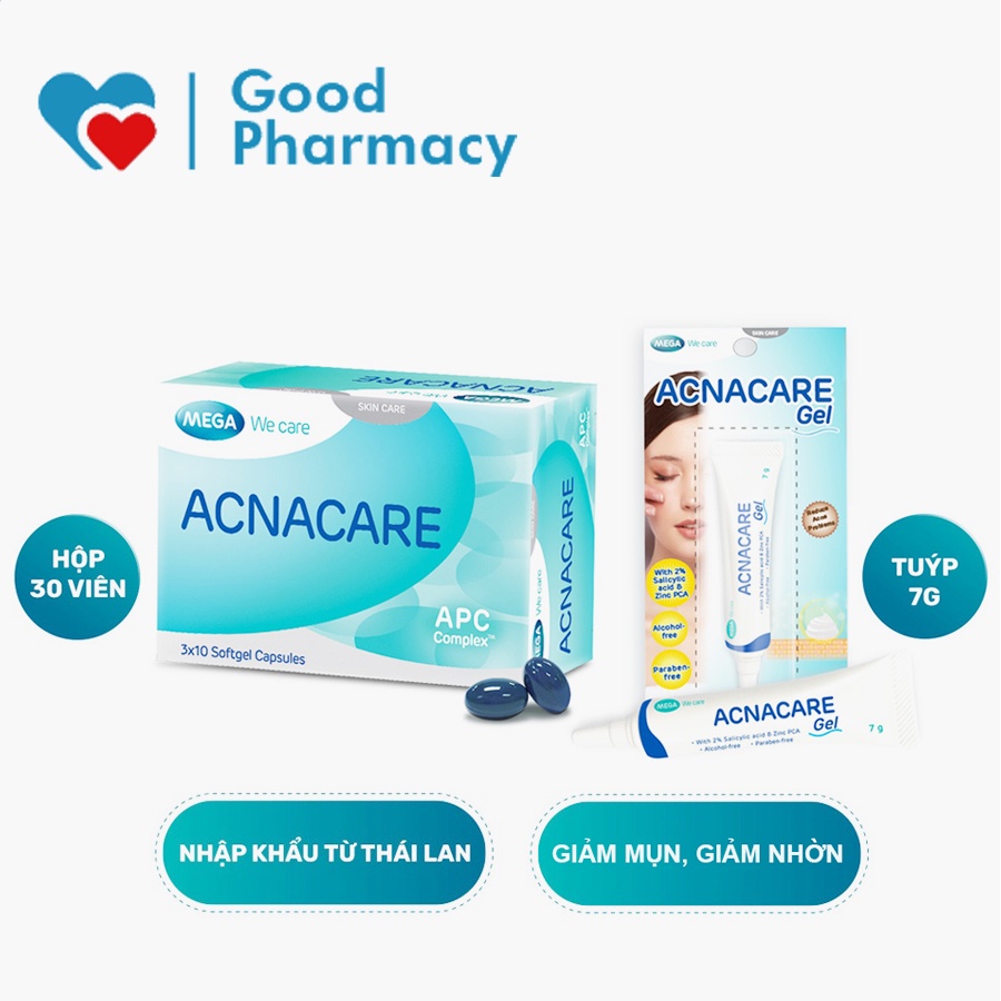 [CHÍNH HÃNG] Viên uống, gel giảm mụn Acnacare giúp kiểm soát dầu, giảm ...