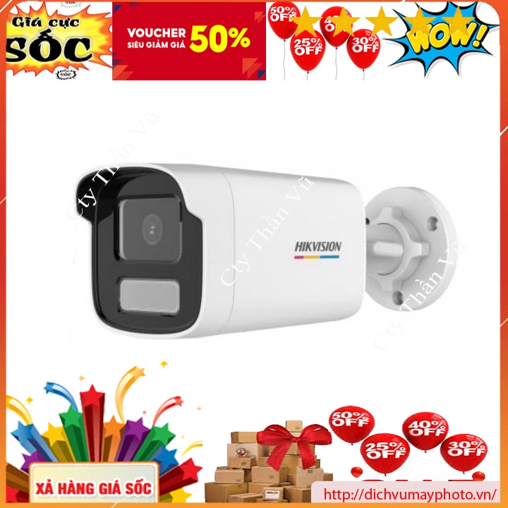 Camera IP Hik 4mp Có màu, Có Đèn Trợ Sáng 50m Có Poe Có Mic, mã DS ...