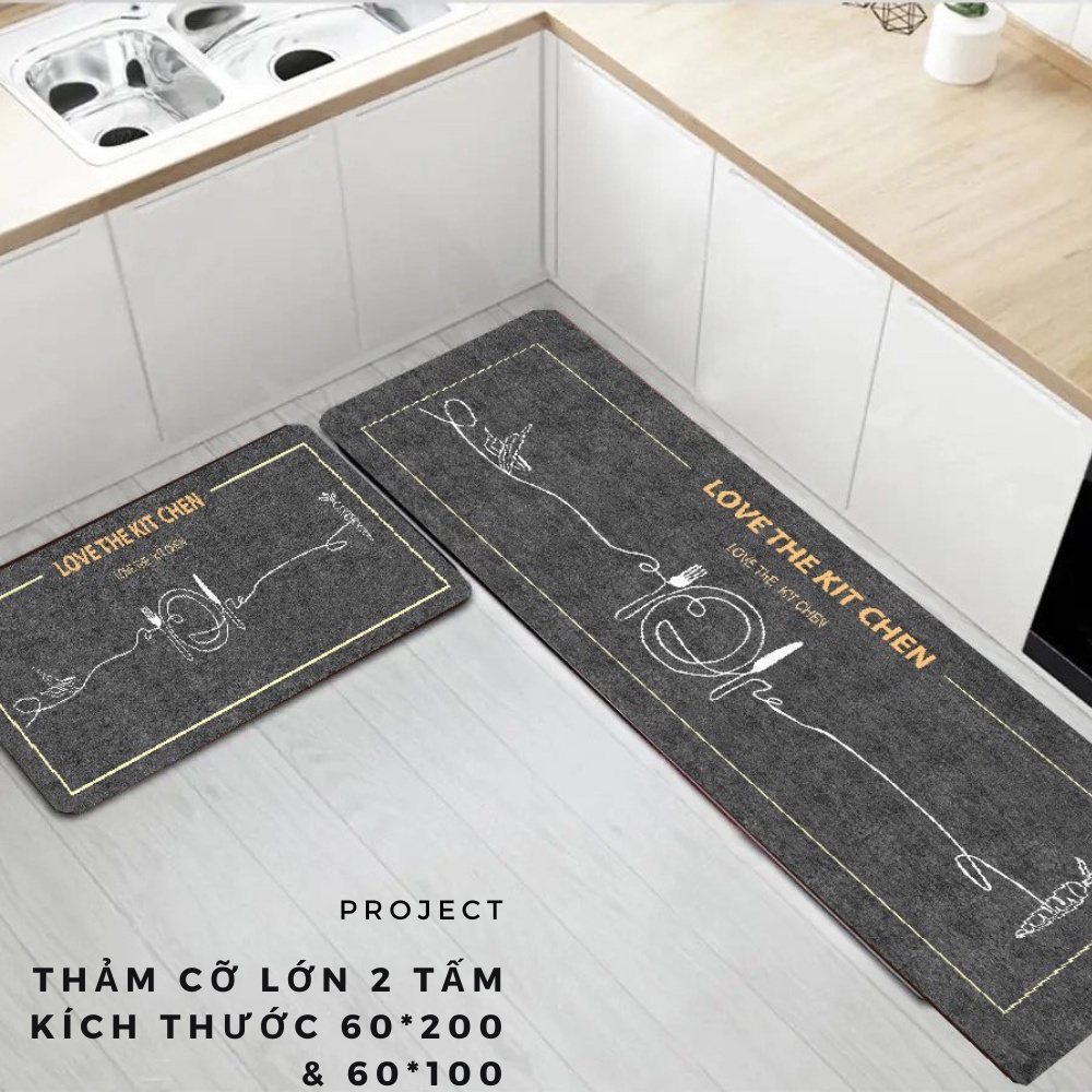 thảm trải sàn L 2 tấm siêu thấm nước chống trơn trượt (60cm x200cm và 60 cm x100 cm) | Shopee ...