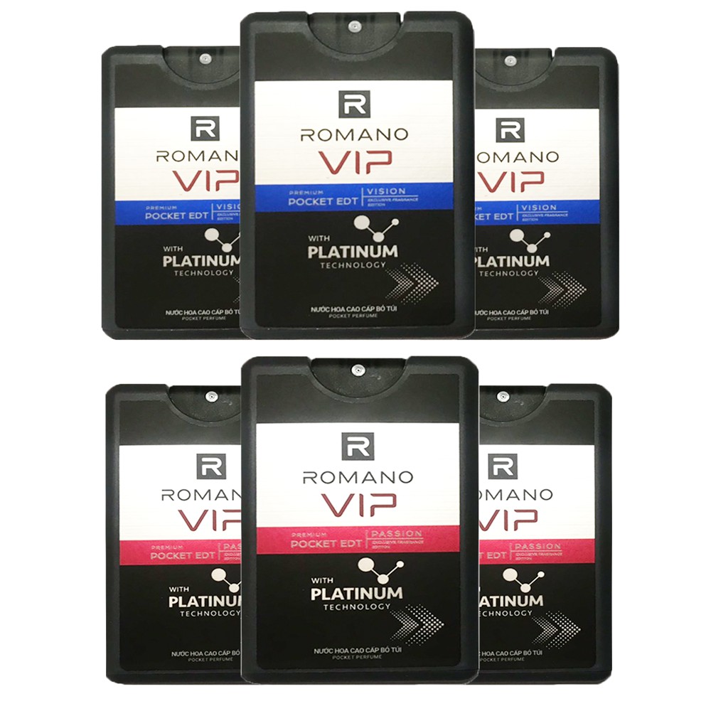 Bộ 3 Chai Nước hoa bỏ túi Romano Vip Platinum- 18ml/chai | Shopee Việt Nam