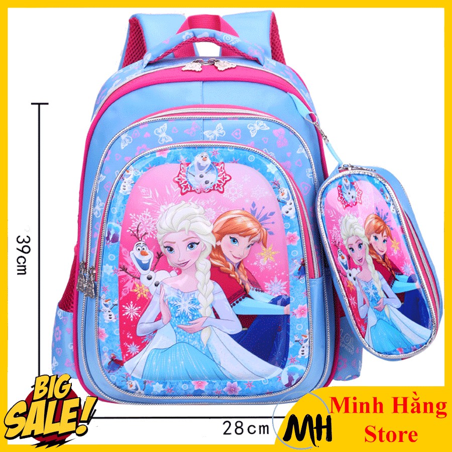 Balo cao cấp hình công chúa Elsa, Sofia Cho Bé Gái in 3D nổi, cặp sách ...