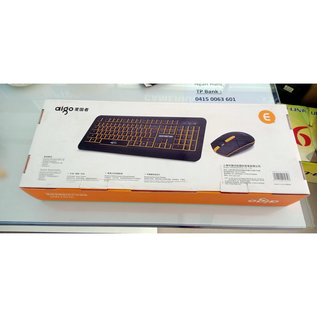 Bộ Bàn Phím Và Chuột Không Dây AIGO WQ7602 | Shopee Việt Nam