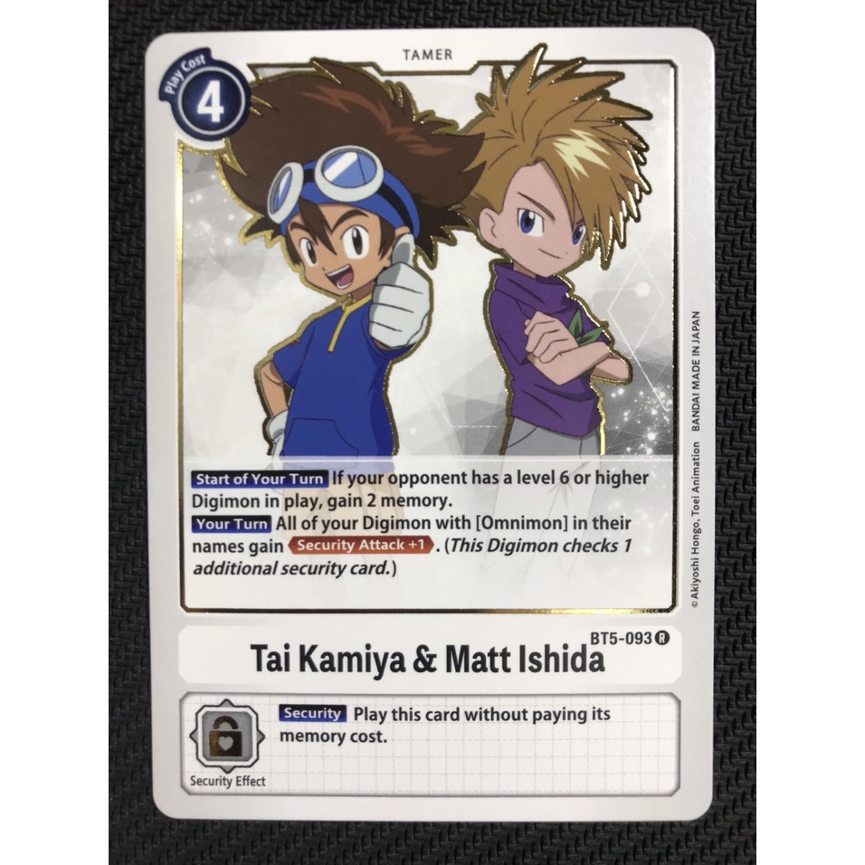 Thẻ bài Digimon BT5-093 - Tai Kamiya & Matt Ishida - Tamer - Rare | Shopee Việt Nam