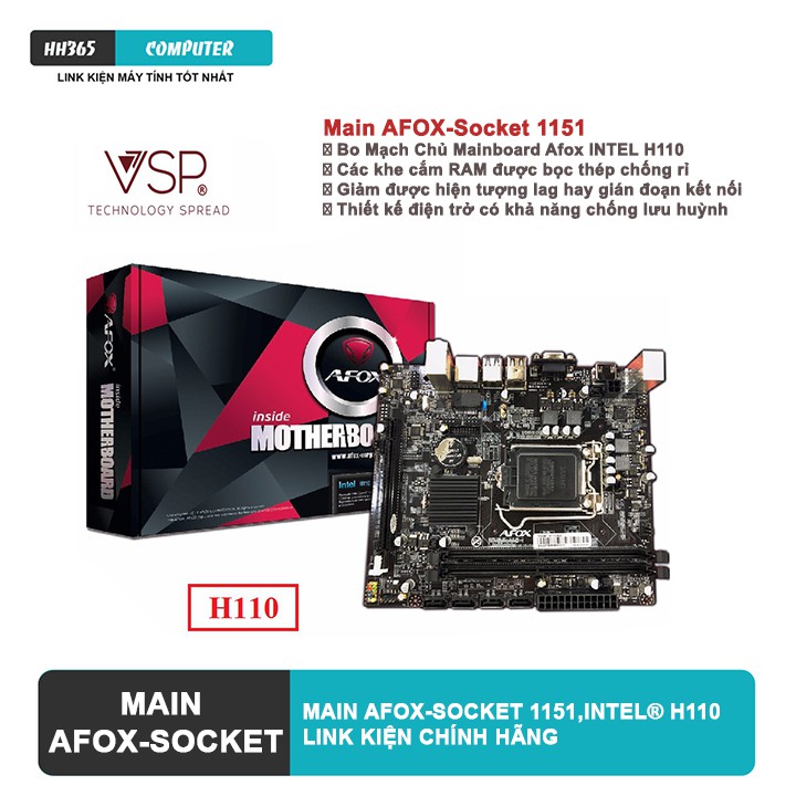 [CHÍNH HÃNG] Main AFOX-Socket 1151,Intel® H110 Chính Hãng | Shopee Việt Nam