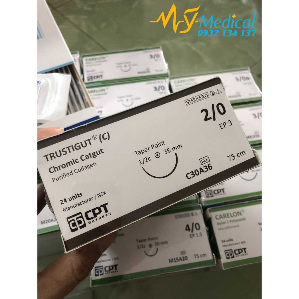Chỉ phẫu thuật CPT TRUSTIGUT Chromic Catgut 2/0 C30A36 (Tép) | Shopee ...