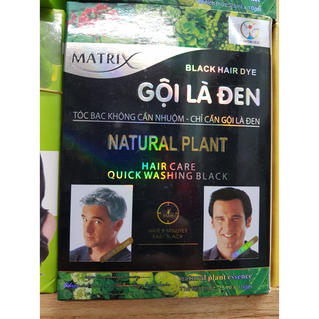 dầu gội nhuộm tóc- gội là đen MATRIX (HỘP 10 GÓI) | Shopee Việt Nam