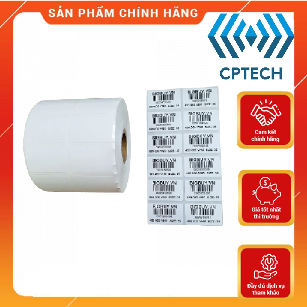 Giấy In Mã Vạch 2 TEM 50x30 mm In Nhiệt (Cuộn 50 Mét) : 50X30 2 TEM ...
