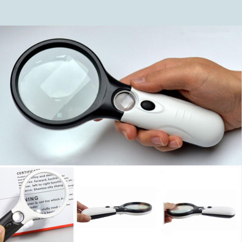 Kính Lúp Cầm Tay Có Đèn Led Magnifier Siêu Sáng Size To, Zoom Loại Tốt ...