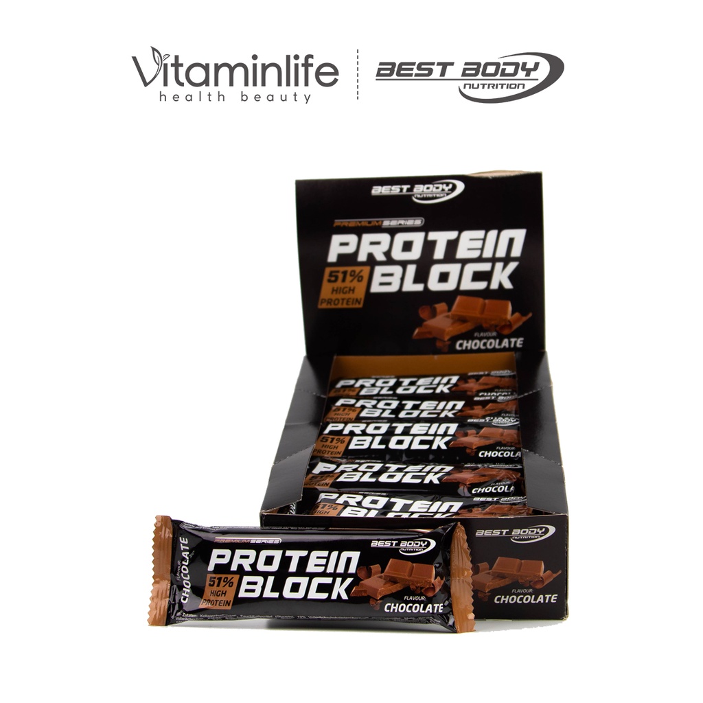 Thanh Bổ Sung Protein Block Vị Chocolate Best Body Nutrition 90g x 15 ...