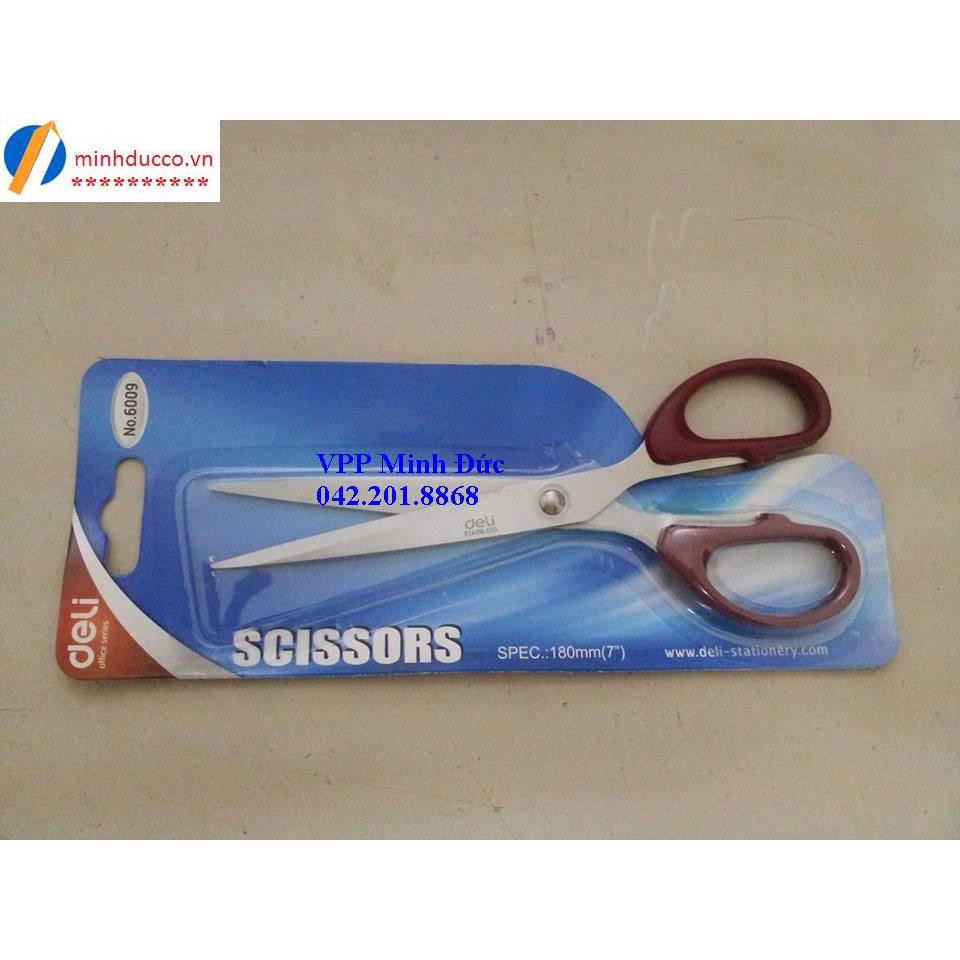 Kéo văn phòng Deli 6009 -180mm (đỏ, đen) | Shopee Việt Nam