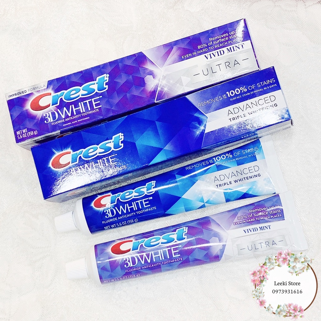 Kem đánh răng Crest 3D White Advanced Tripple Whitening | Shopee Việt Nam