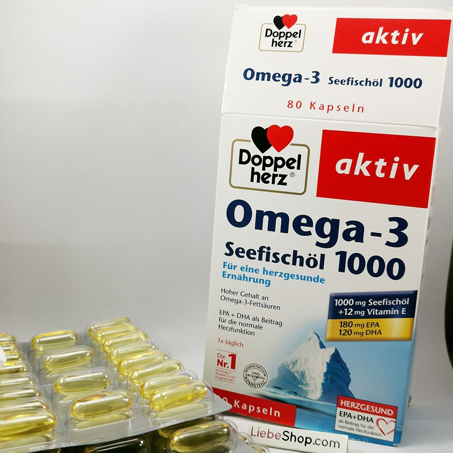 Viên uống dầu cá Đức Omega 3 Seefischol 1000mg + Vitamin E Doppelherz ...