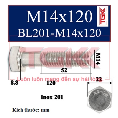 Bulong inox 201 M14 (25-120mm) | Shopee Việt Nam