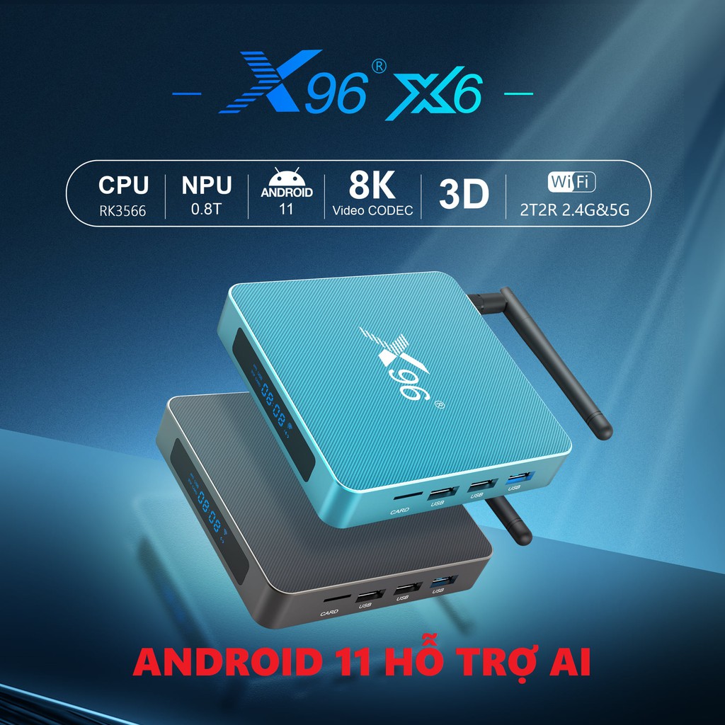 Android TV Box X96 X6, Android 11, Ram 8GB, CPU 64Bit RK3566, Wifi 2T2R ...