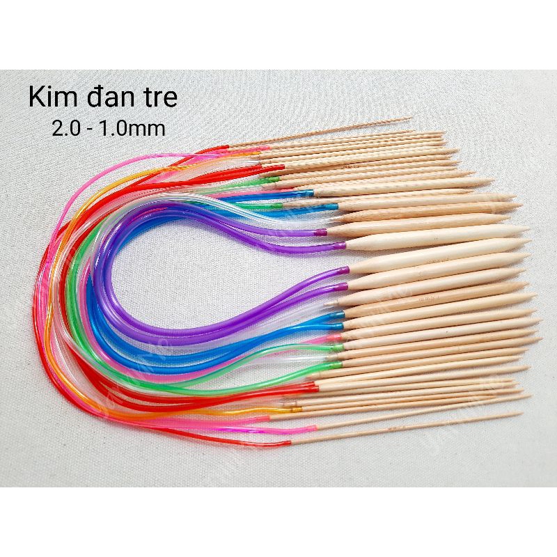 (40cm, 60cm) Kim đan len vòng bằng tre, dây nhựa, nhiều kích cỡ ...