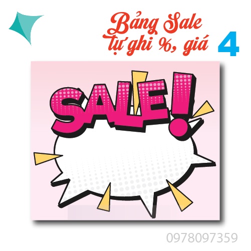 Bảng sale giảm giá, đồng giá, mua 1 tặng 1, hàng mới về, xả hàng ...